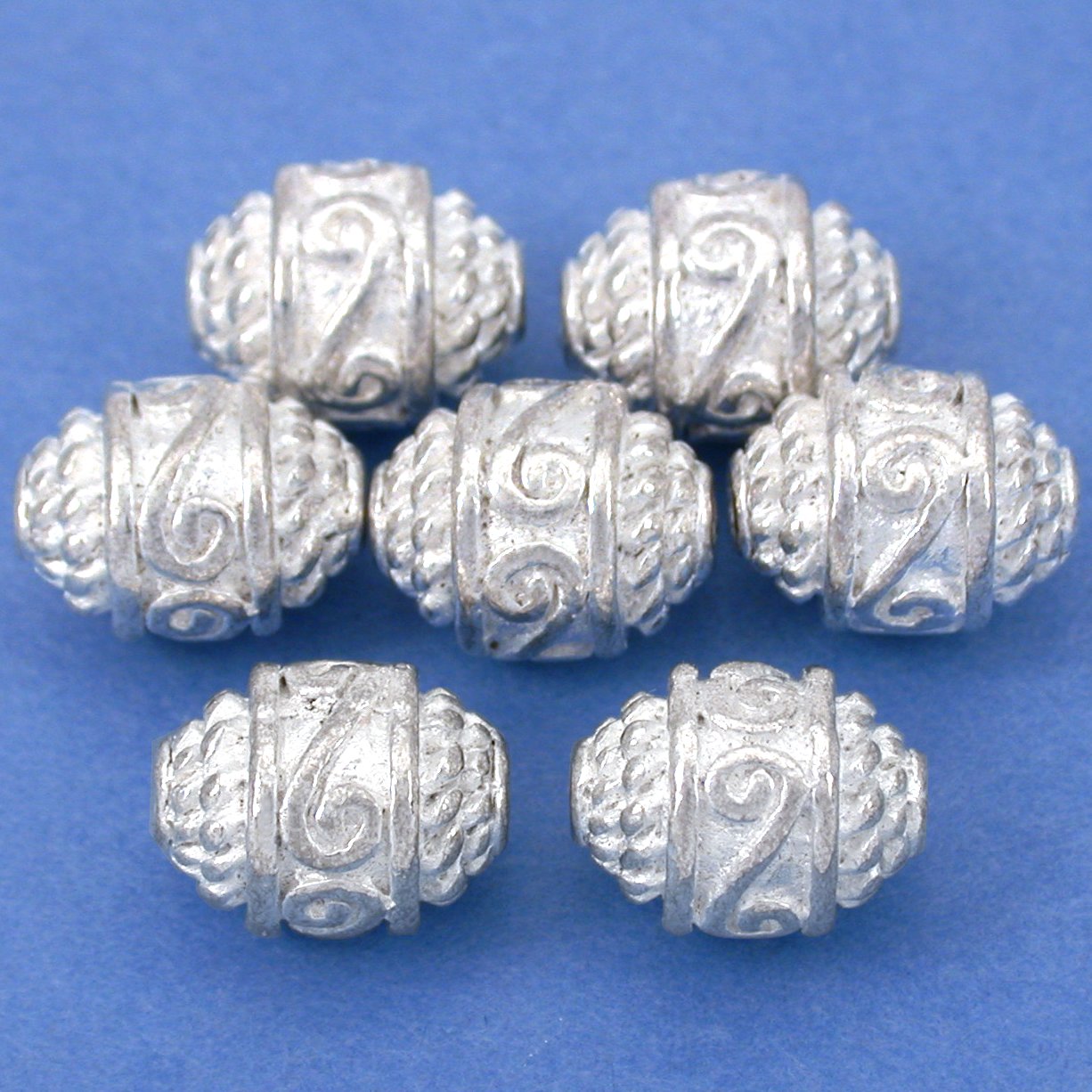 16g Rope Bali Barrel Bead Silver Plated 10.5mm Approx 7 | Michaels