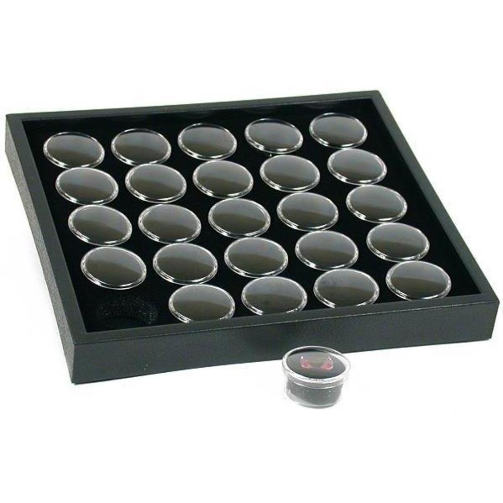 25 Gem Jars Black Foam Display Showcase Stackable Tray | Michaels