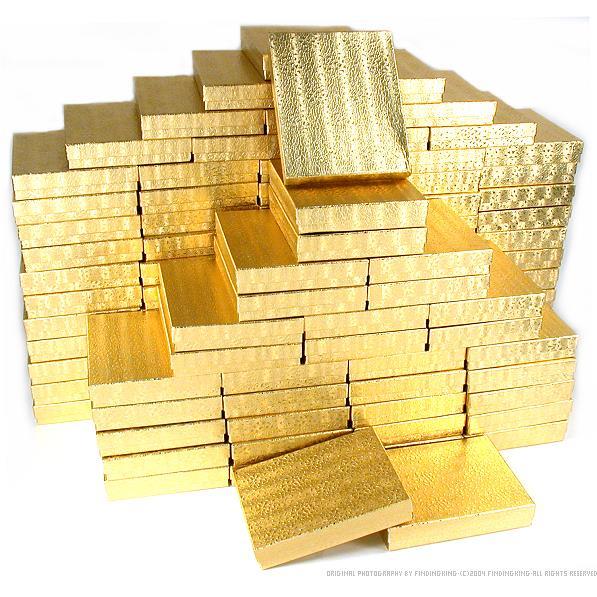 100 Gold Cotton Boxes Necklace Chain Gift Box Displays 6 1/8" | Michaels