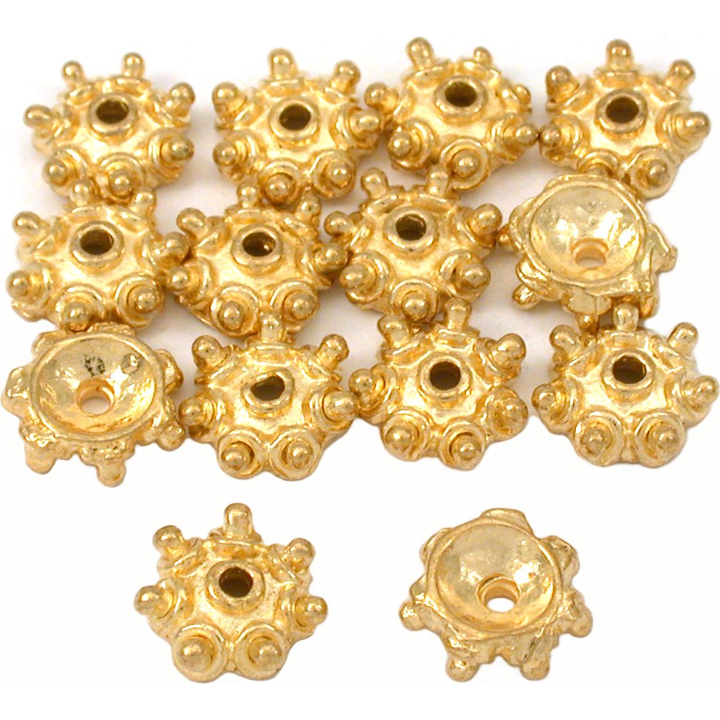 Bali Bead End Caps Gold Plated Beads 10.5mm Approx 14 | Michaels