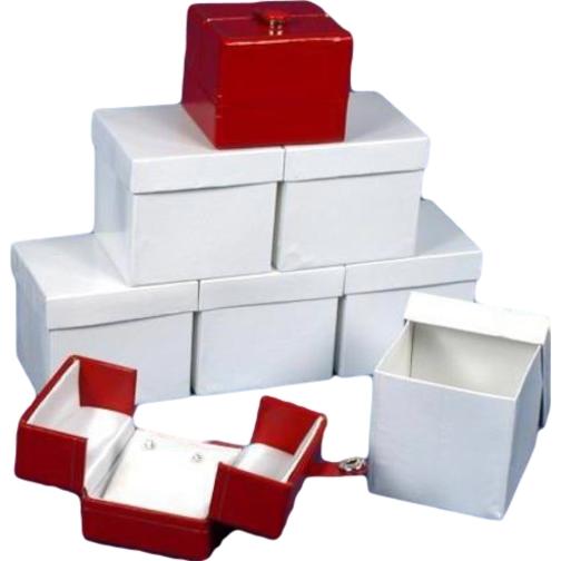 6 Earring Boxes Red Leather Snap Lid Gift Display Box | Michaels