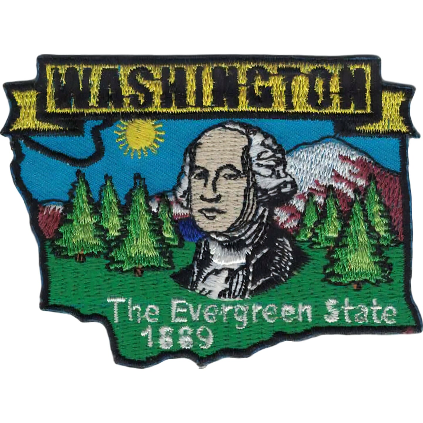 State of Washington The Evergreen State 1889 Flag Map Patch 3" | Michaels
