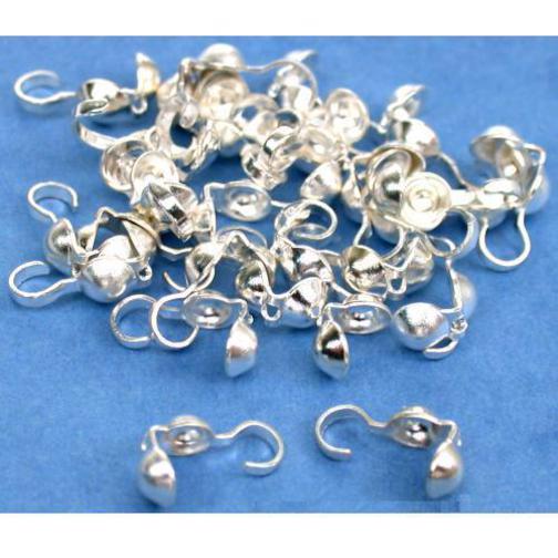 30 Bead Tips Clamshell Silver Plated Bead Stringing Parts | Michaels
