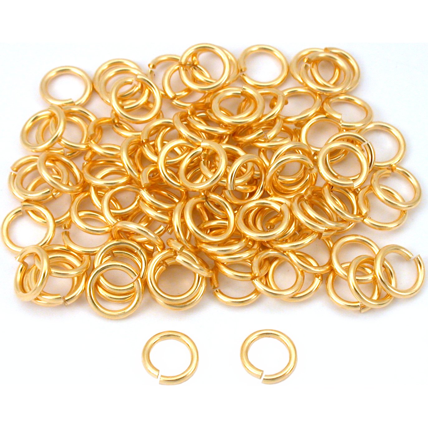 100 Gold Plated Open Jump Rings Findings Connectors 8mm | Michaels