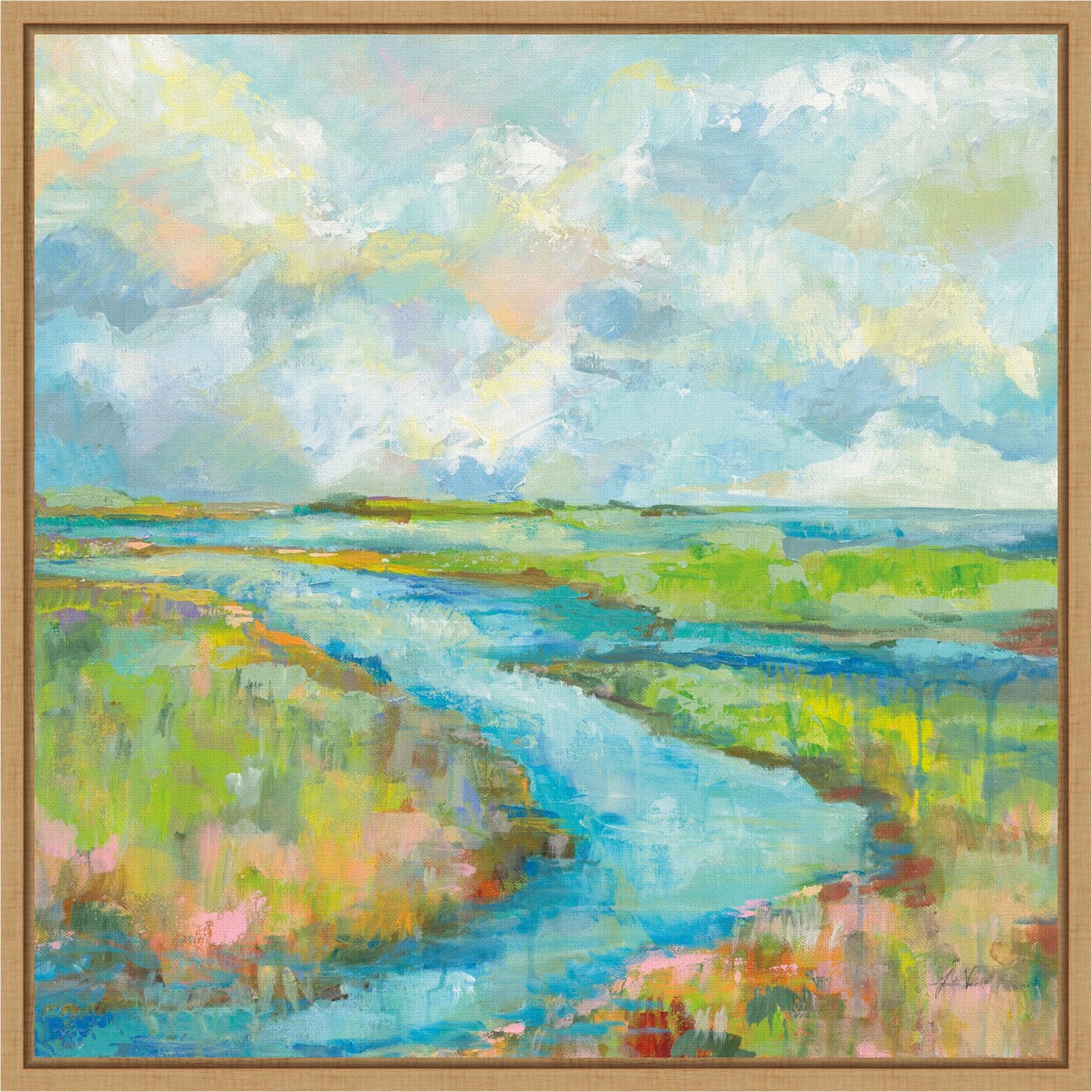 Marsh (Stream) by Jeanette Vertentes 16-in. W x 16-in. H. Canvas Wall ...
