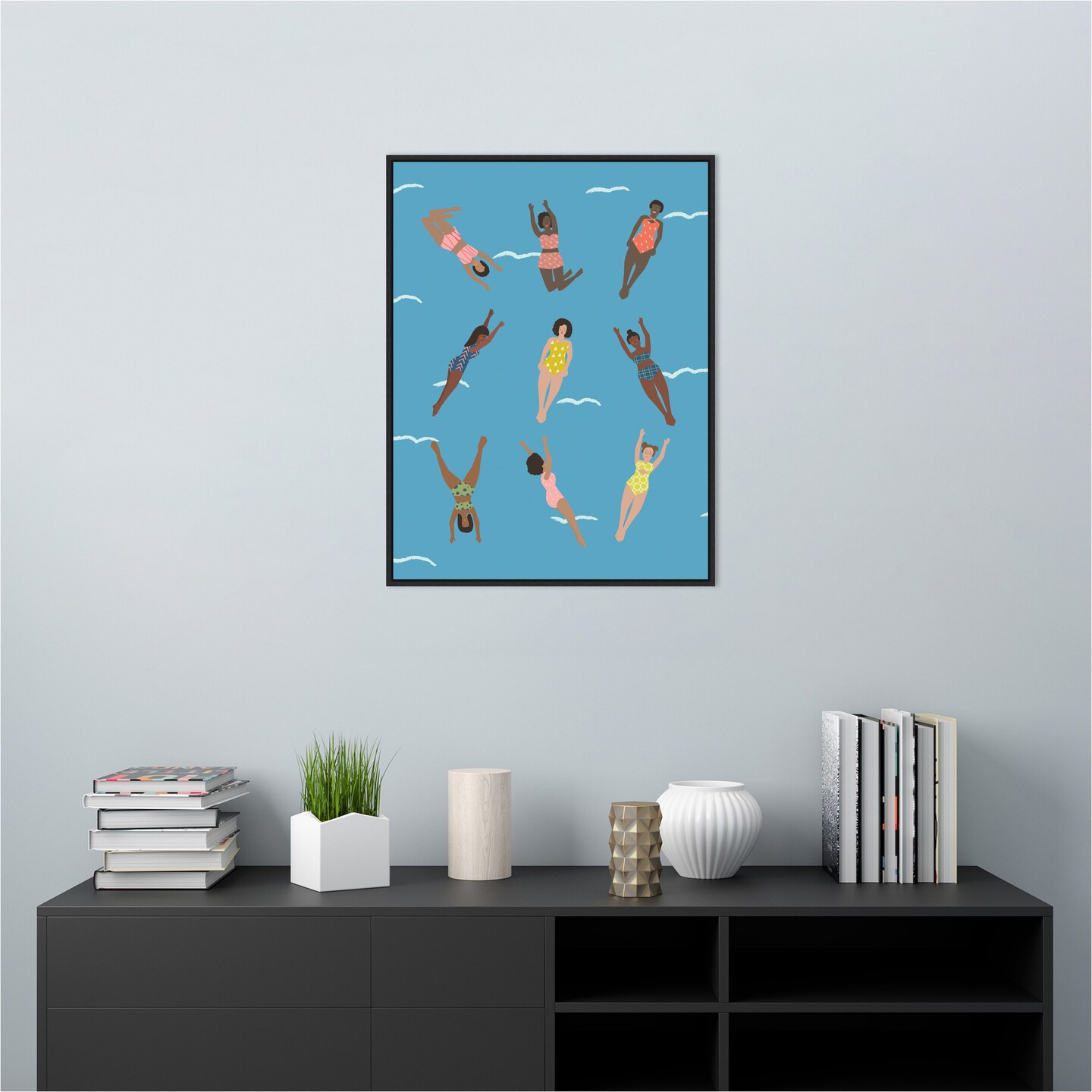 Swimmers by Queenbe Monyei 23-in. W x 30-in. H. Canvas Wall Art Print ...