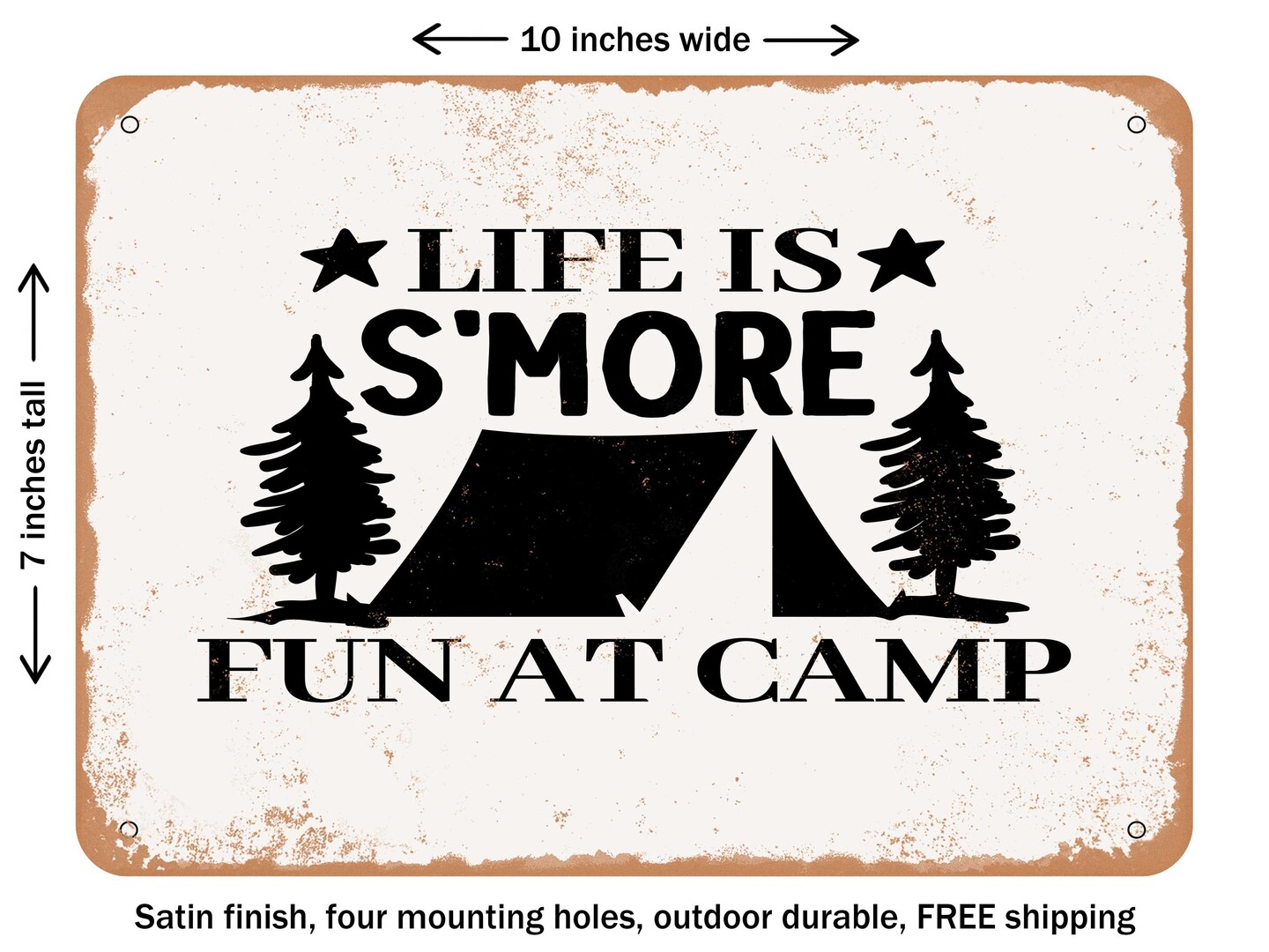 Decorative Metal Sign Life Is Smore Fun At Camp Vintage Rusty Look
