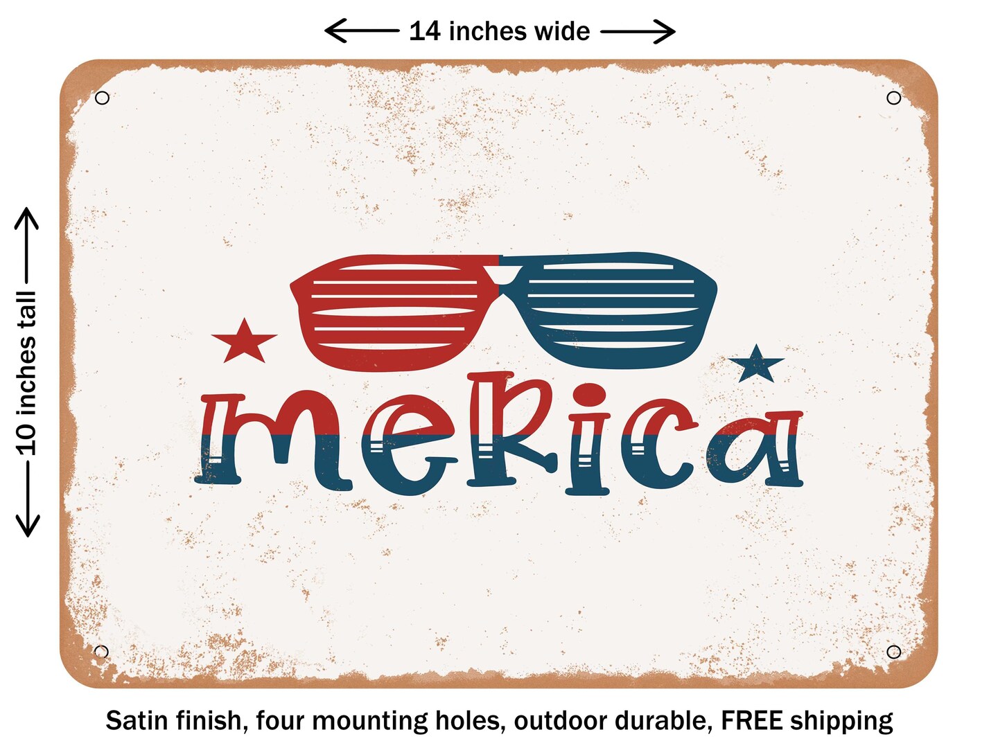 DECORATIVE METAL SIGN - Merica - Vintage Rusty Look | Signs | Michaels