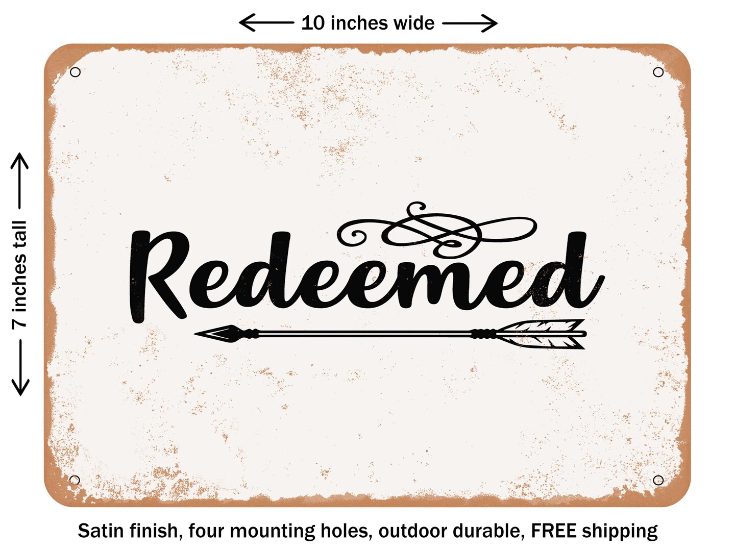 DECORATIVE METAL SIGN - Redeemed - Vintage Rusty Look | Signs | Michaels