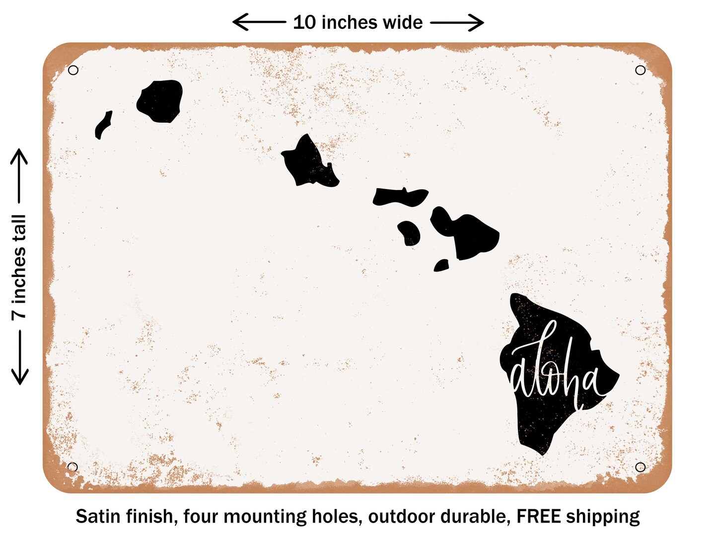 DECORATIVE METAL SIGN - Hawaii Aloha - Vintage Rusty Look | Michaels