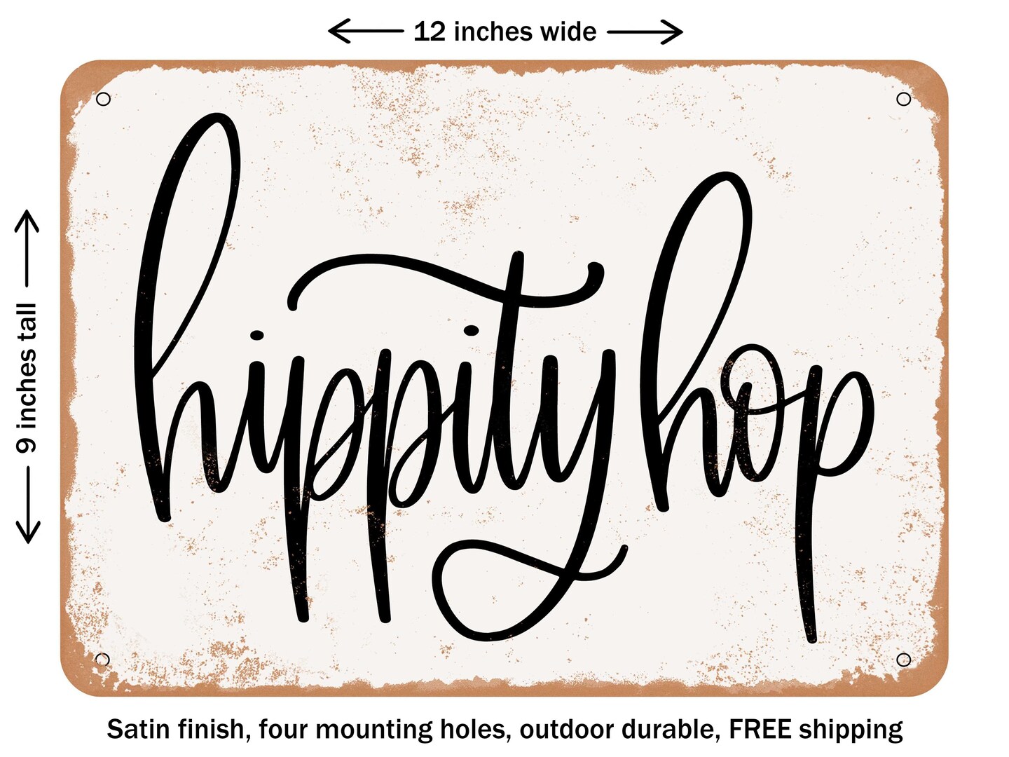 DECORATIVE METAL SIGN - Hippity Hop - Vintage Rusty Look | Signs | Michaels