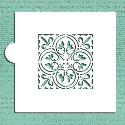 3-Inch Small Scroll Tile Cookie & Craft Stencil | CM137 by Designer Stencils | Cookie Decorating ...