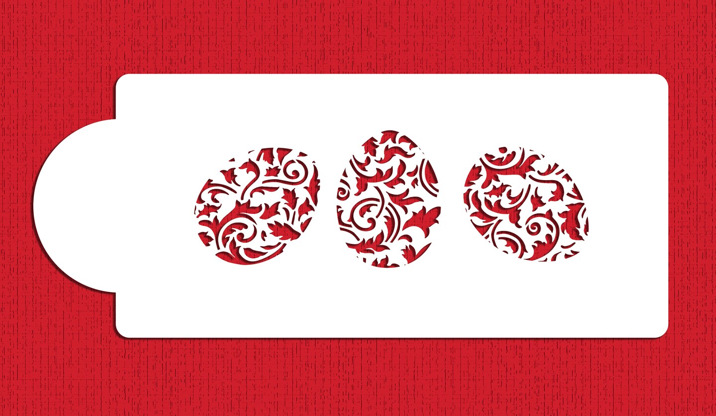 Ornamental Eggs Cake Stencil | C103 by Designer Stencils | Cake Decorating Tools | Baking ...