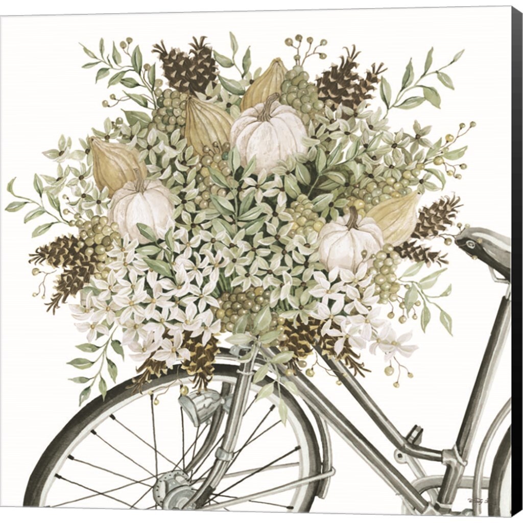 Bountiful Basket on a Bike I by Cindy Jacobs 12" x 12" Canvas Wall Art ...