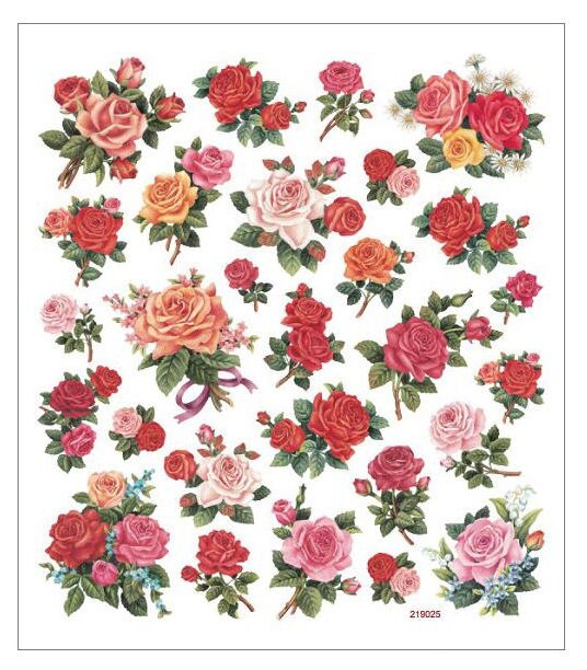 Classic Rose Glittered Multi Color Stickers | Michaels