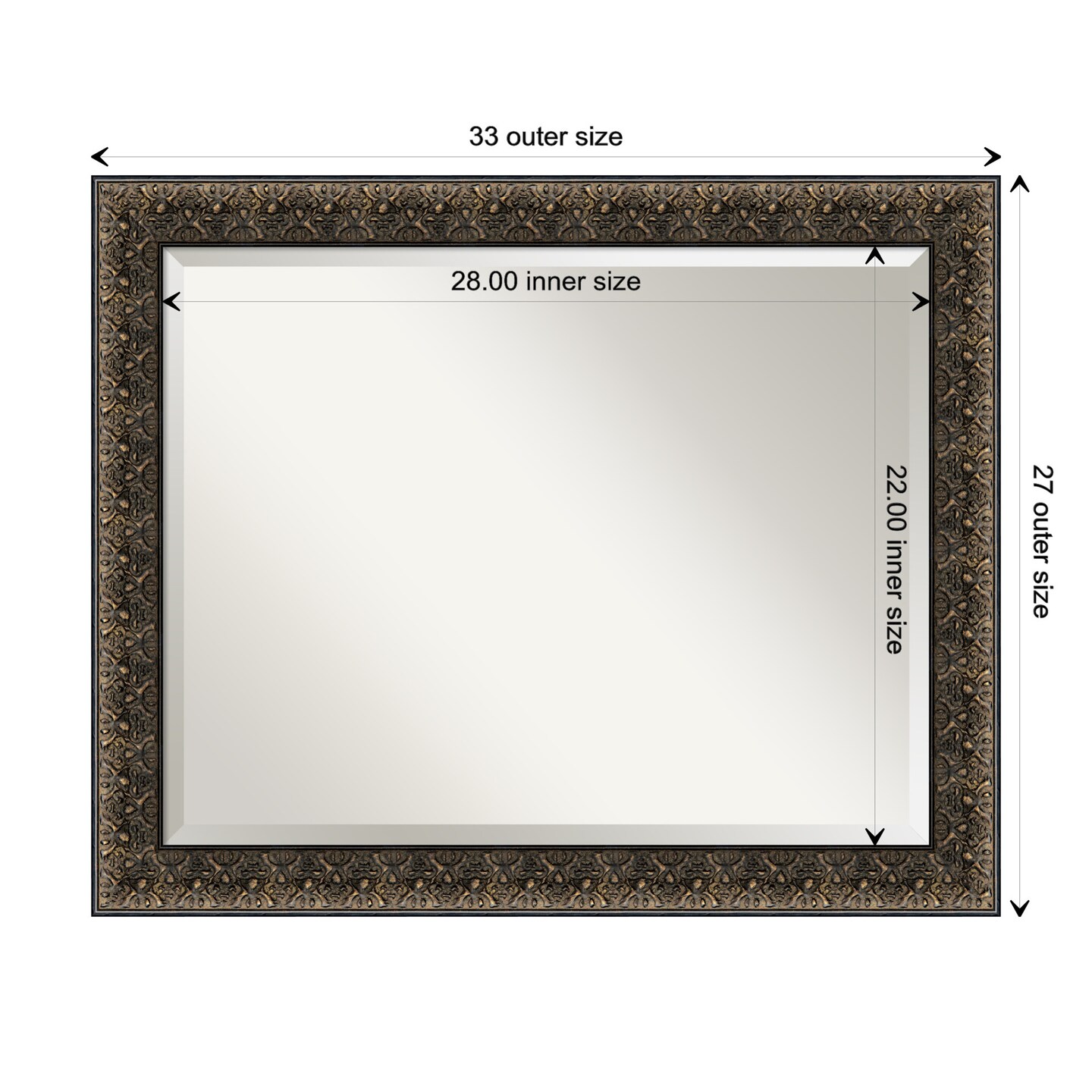 Beveled Wood Bathroom Wall Mirror, Intaglio Embossed Black Frame | Michaels