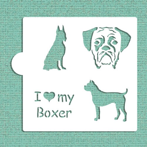 I Love my Boxer Cookie & Craft Stencil | CM023 by Designer Stencils ...