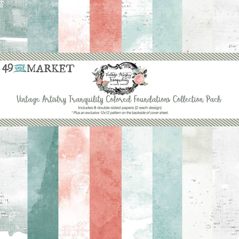 Vintage Artistry Tranquility 12x12 Colored Foundations Pack - 49 and ...