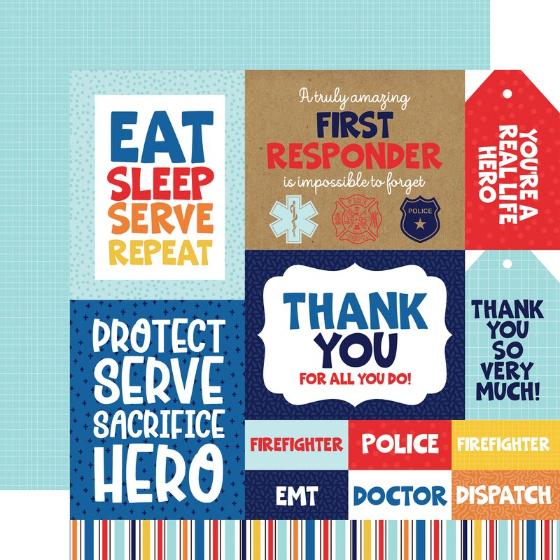 Multi Journaling Cards Paper - First Responder - Echo Park | Michaels
