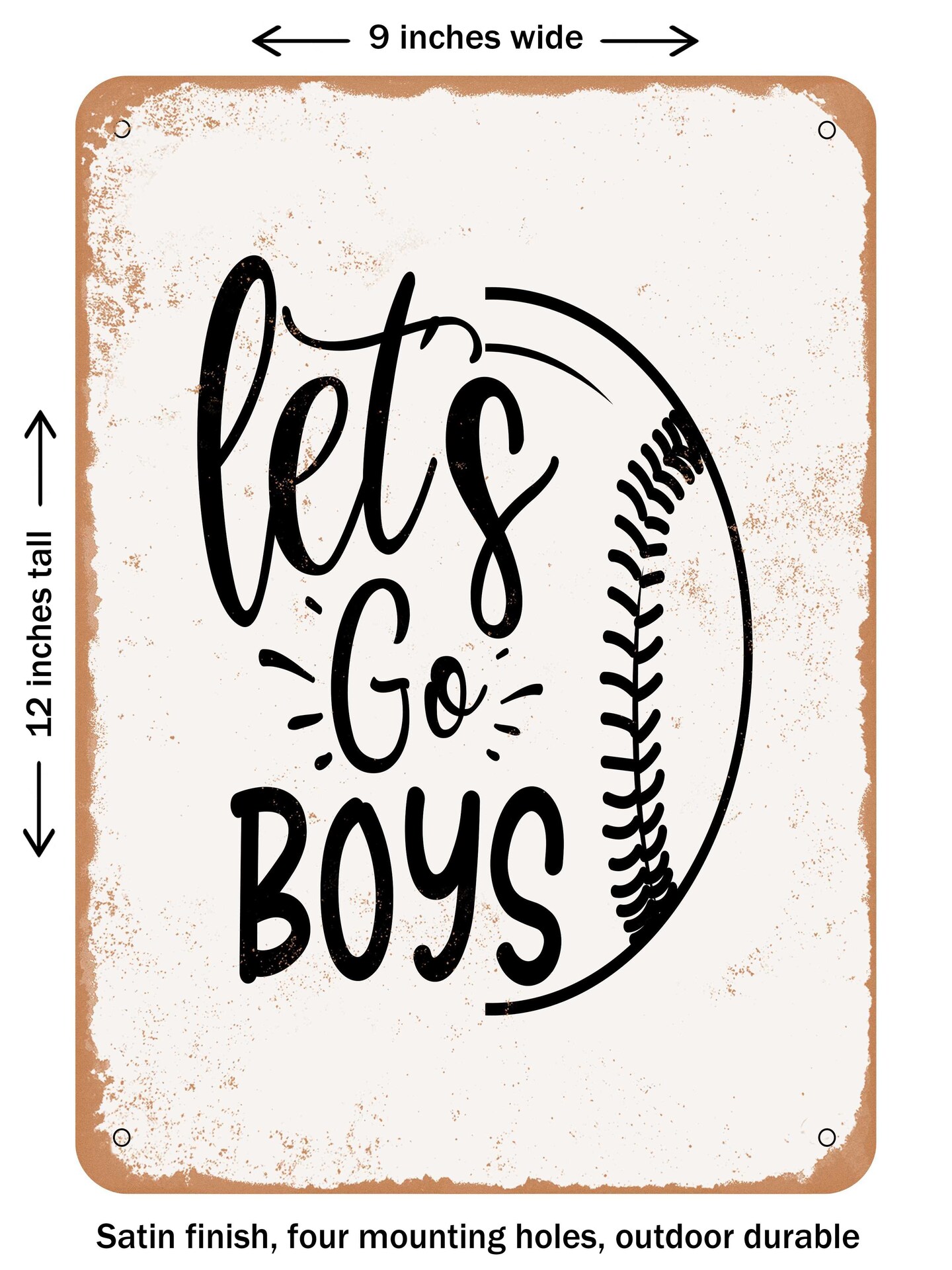 DECORATIVE METAL SIGN - Lets Go Boys - Vintage Rusty Look | Michaels
