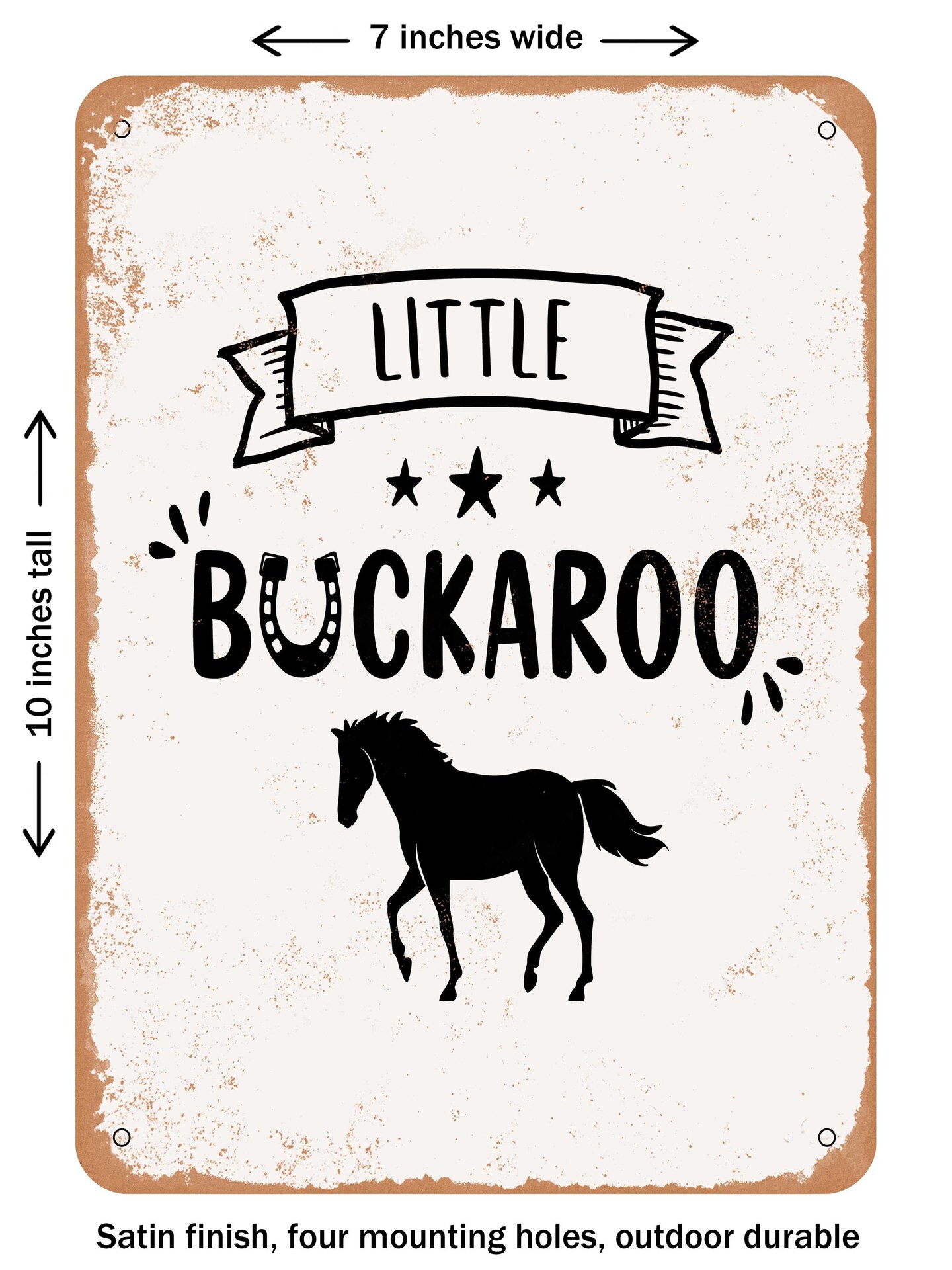 DECORATIVE METAL SIGN - Little Buckaroo - 2 - Vintage Rusty Look ...
