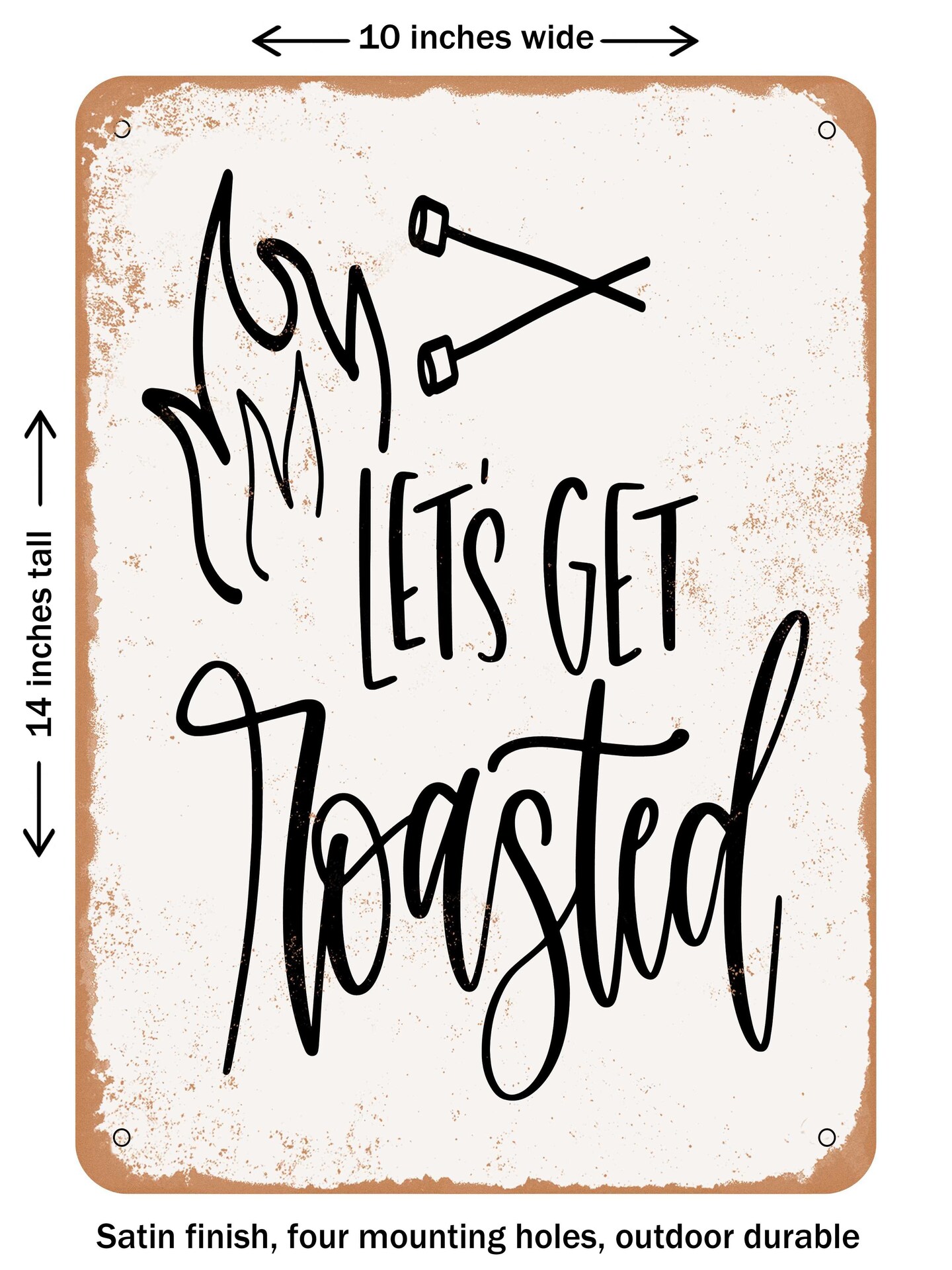 DECORATIVE METAL SIGN - Let's Get Roasted - Vintage Rusty Look | Michaels