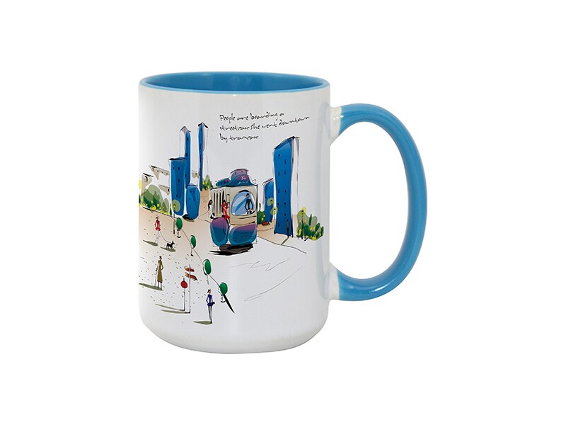 15oz Inner Rim Color Mug Light Blue (12pcs) FL-5 | Michaels