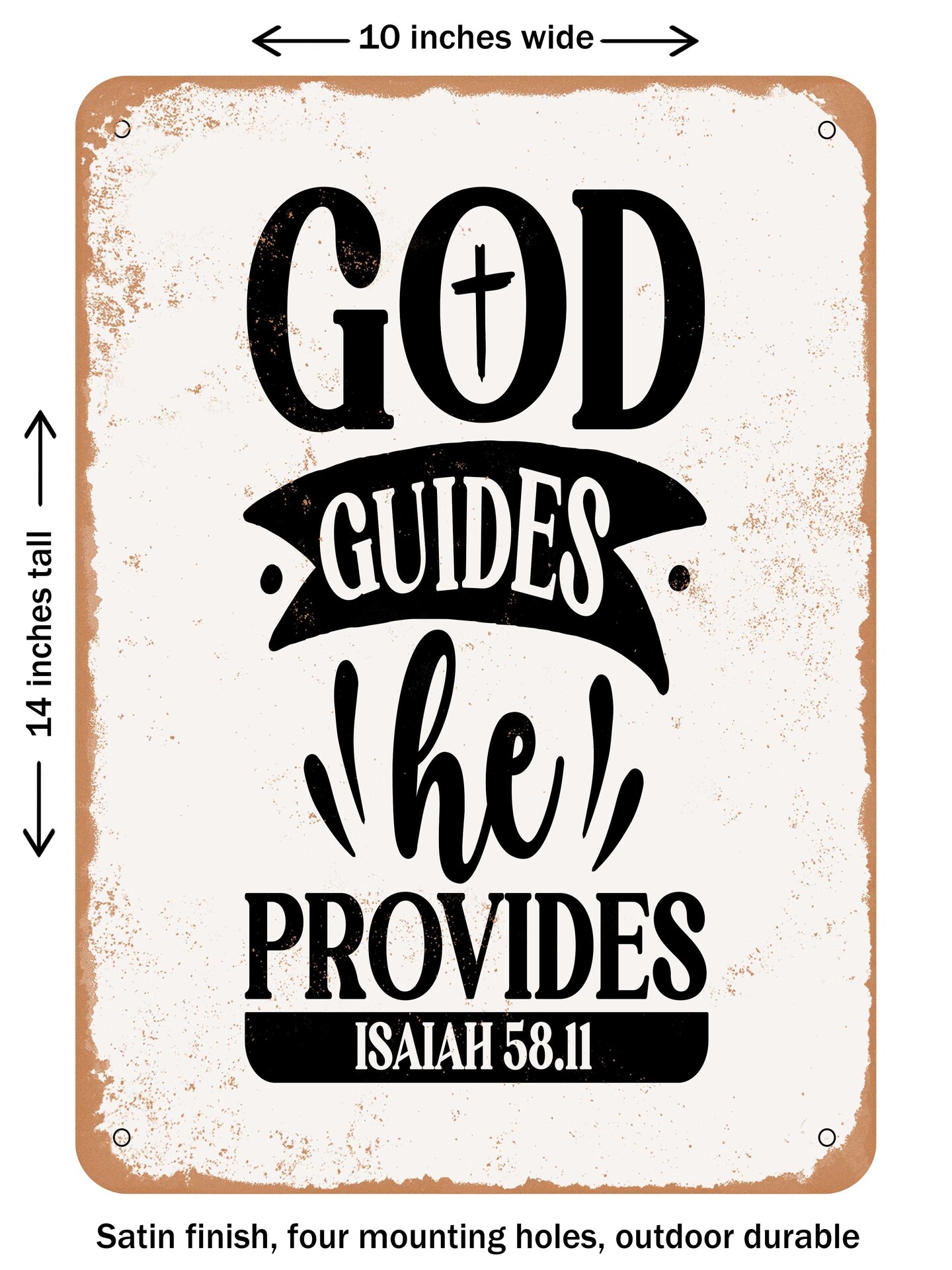 DECORATIVE METAL SIGN - God Guides He Provides Isaiah811 - Vintage Rusty Look | Signs | Michaels