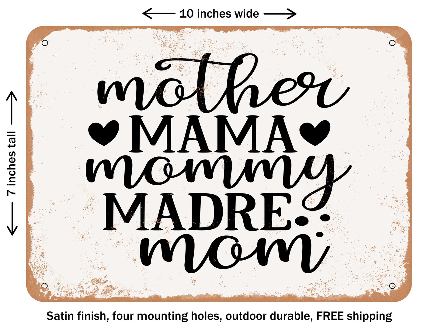 DECORATIVE METAL SIGN - Mother Mama Mommy Madre Mom - Vintage Rusty ...