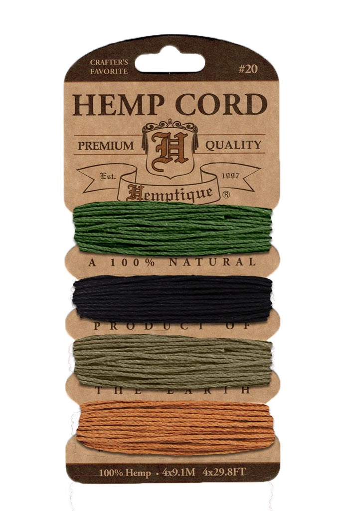 Hemptique 1mm #20 Hemp Cord Card Set Eco Friendly Sustainable Naturally ...