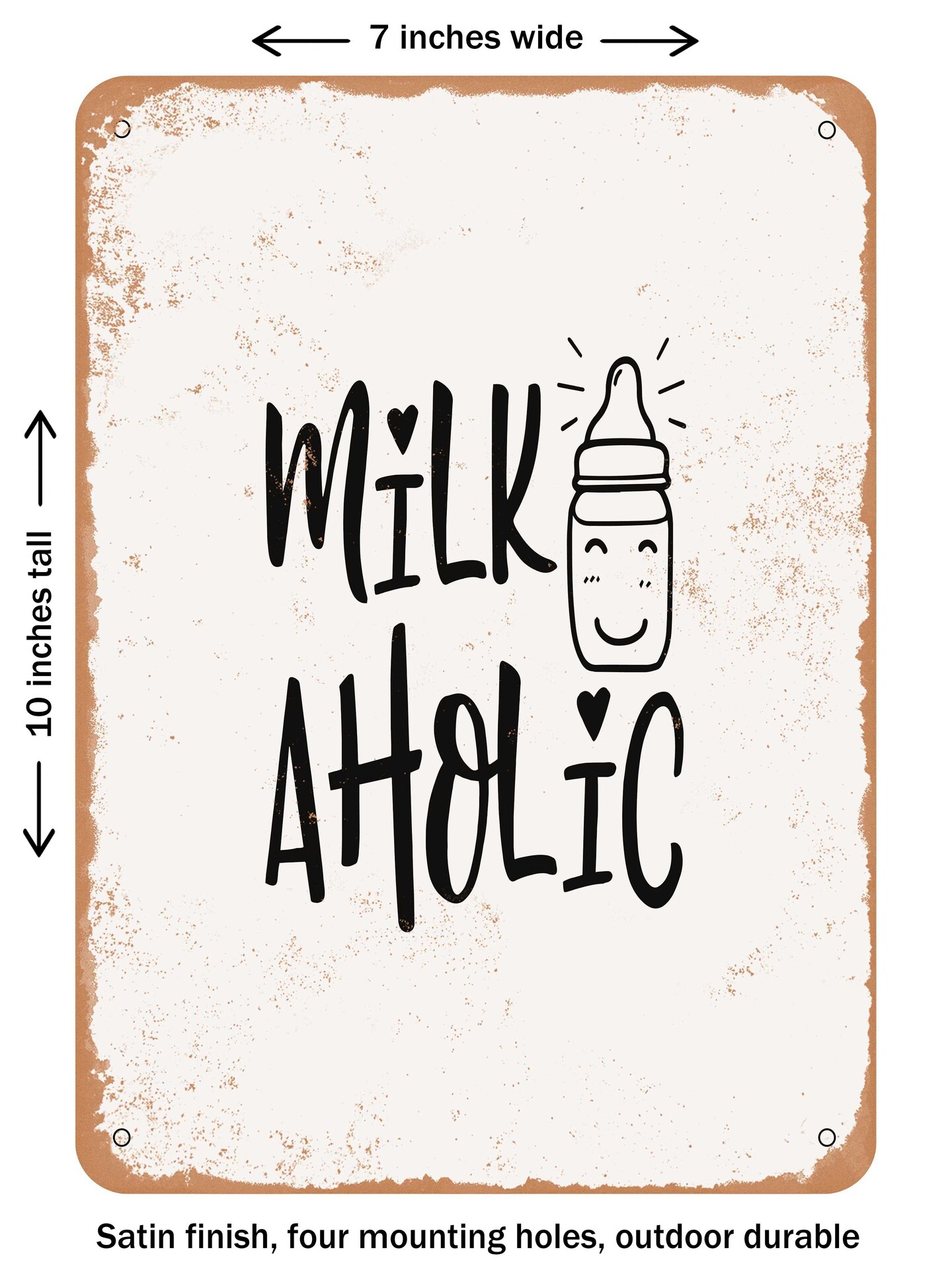 DECORATIVE METAL SIGN - Milk Aholic - Vintage Rusty Look | Signs | Michaels
