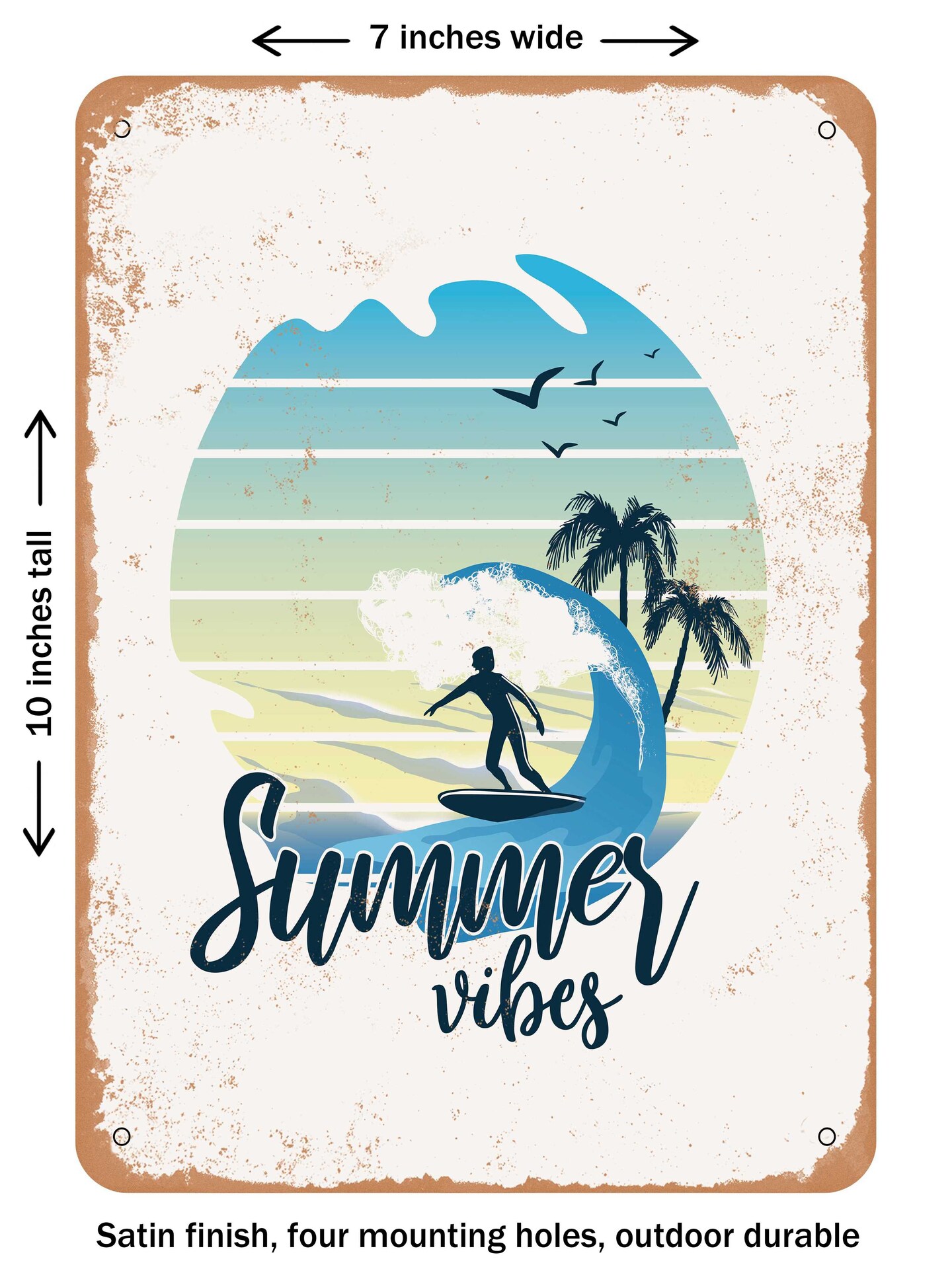 DECORATIVE METAL SIGN - Summer Vibes - Vintage Rusty Look | Michaels