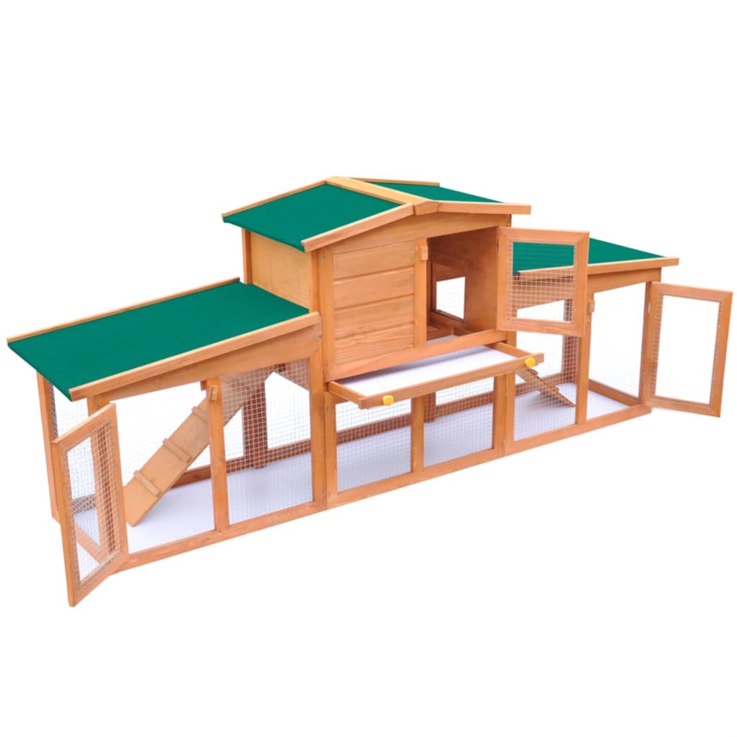 Large Rabbit Hutch Small Animal House Pet Cage with 2 Runs Wood ...