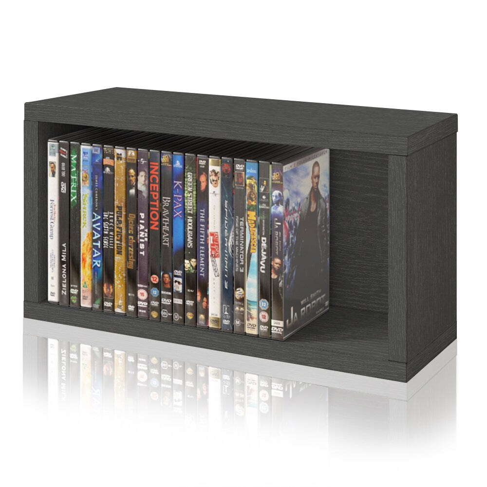 Way Basics Eco zBoard Austin Open Stackable DVD Rack Storage, Charcoal ...