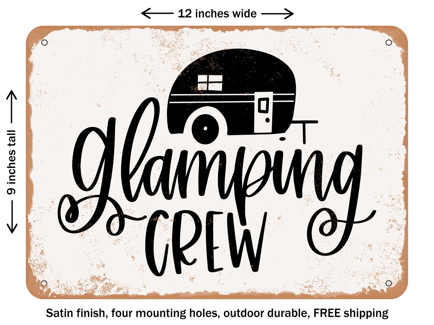 DECORATIVE METAL SIGN - Glamping Crew - Vintage Rusty Look | Michaels