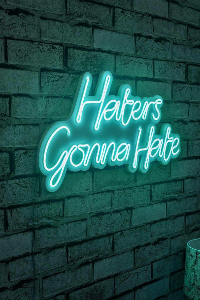 22.8" Novelty Haters Gonna Hate Led Neon Sign Wall Décor - Blue | Michaels