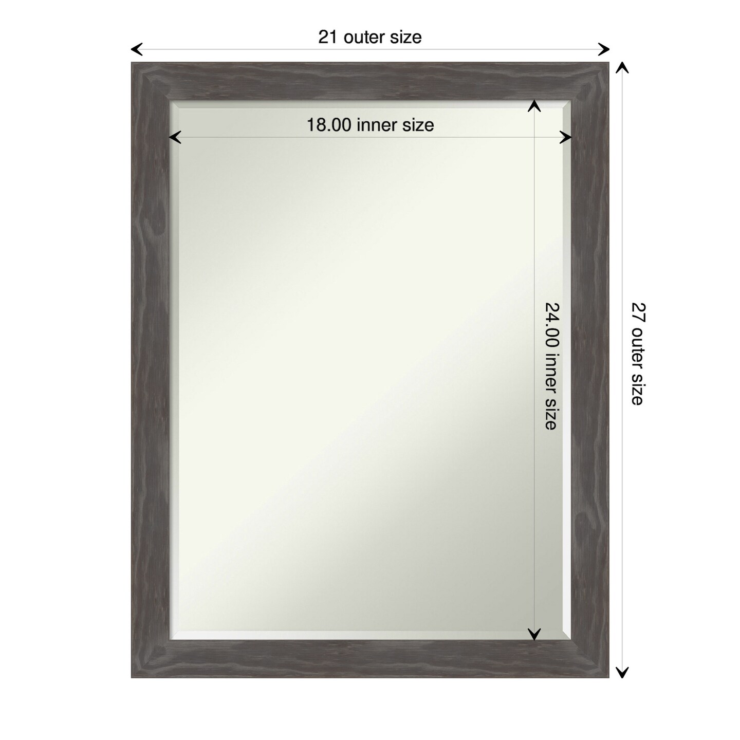 Petite Bevel Wood Wall Mirror, Woodridge Rustic Grey Frame | Michaels