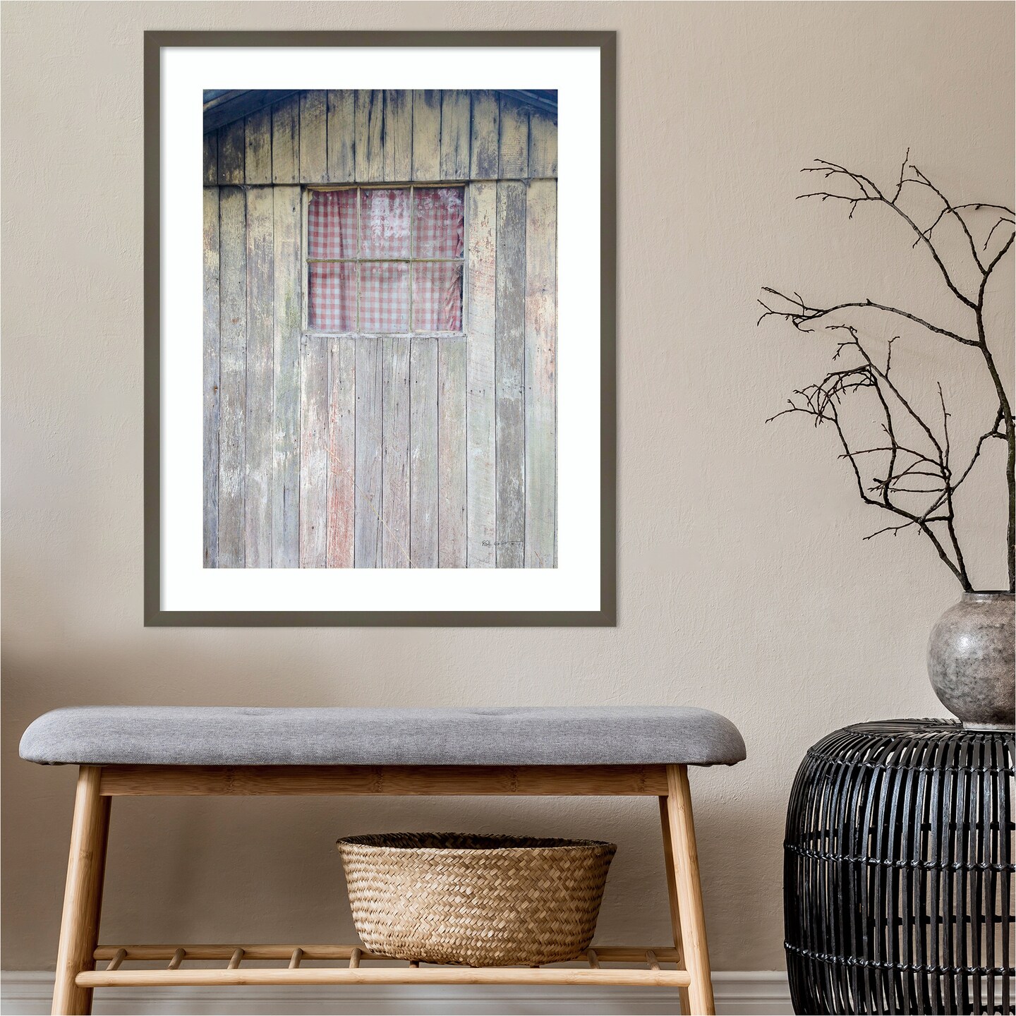 Checkered Barn by Ed Goldstein Wood Framed Wall Art Print | Framed Art ...
