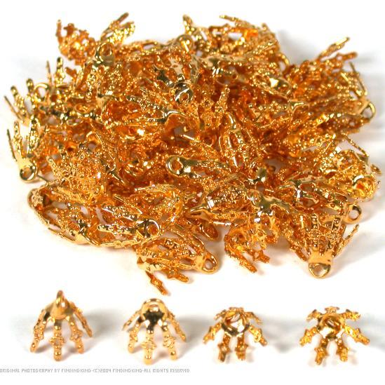 150 Bead Caps Gold Plated Necklace Chain Charm Bails | Michaels