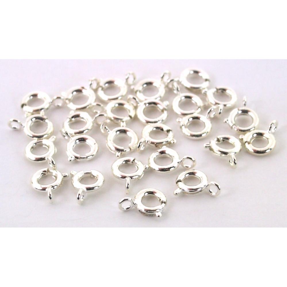 25 Silver Plated Spring Ring Clasps Round Jewelry 7mm | Michaels