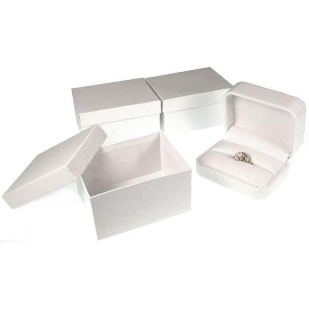 3 White Leather Ring Display Jewelry Showcase Gift Box | Michaels