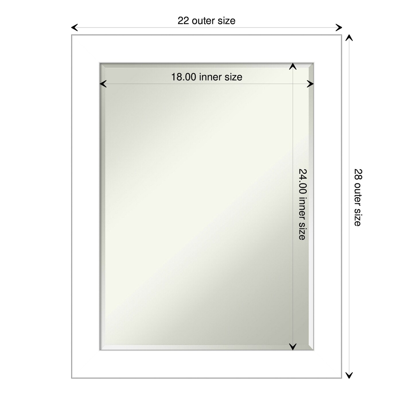 Petite Bevel Wall Mirror, Wedge White Frame | Michaels