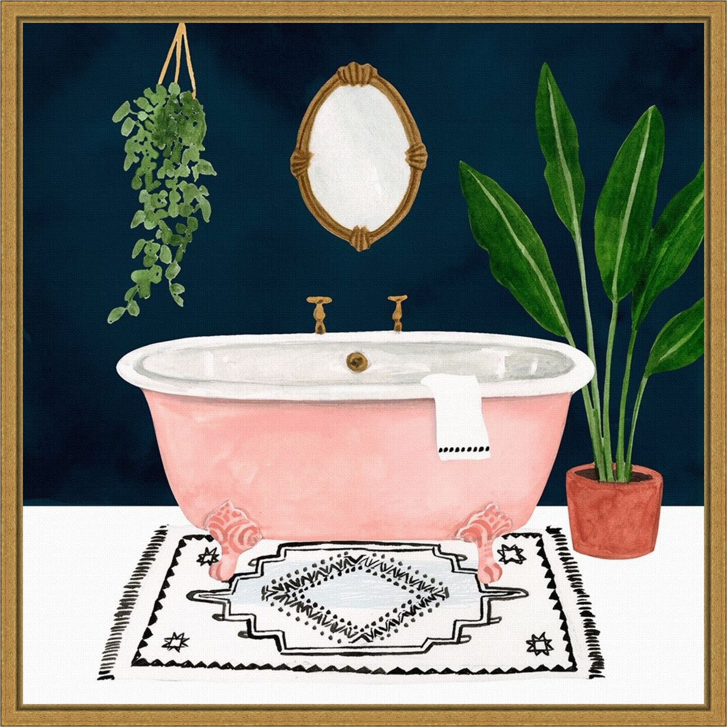 Boho Bath II by Victoria Borges 16-in. W x 16-in. H. Canvas Wall Art ...
