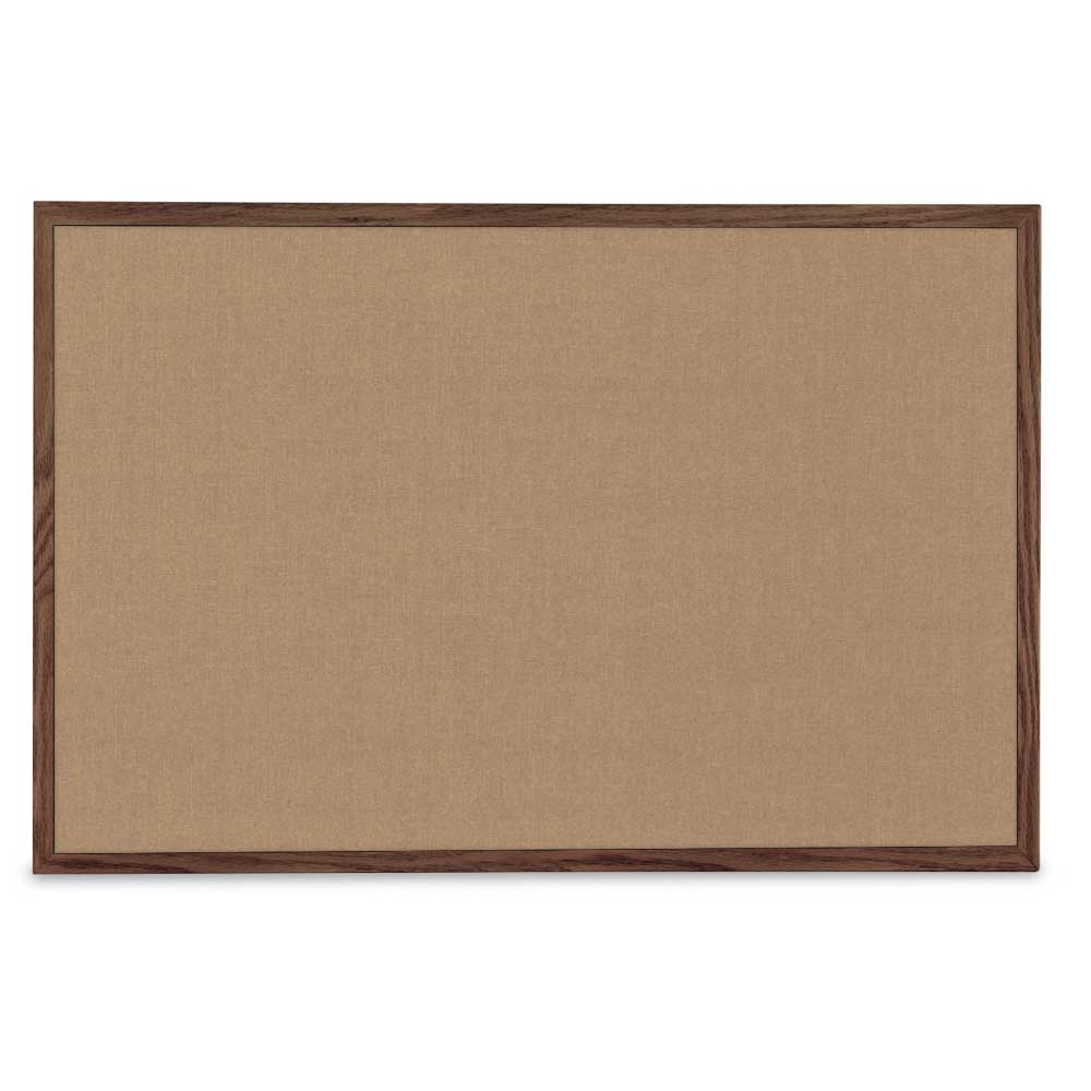 Buff fabric corkboard with walnut wood frame 36" x 24" | Michaels