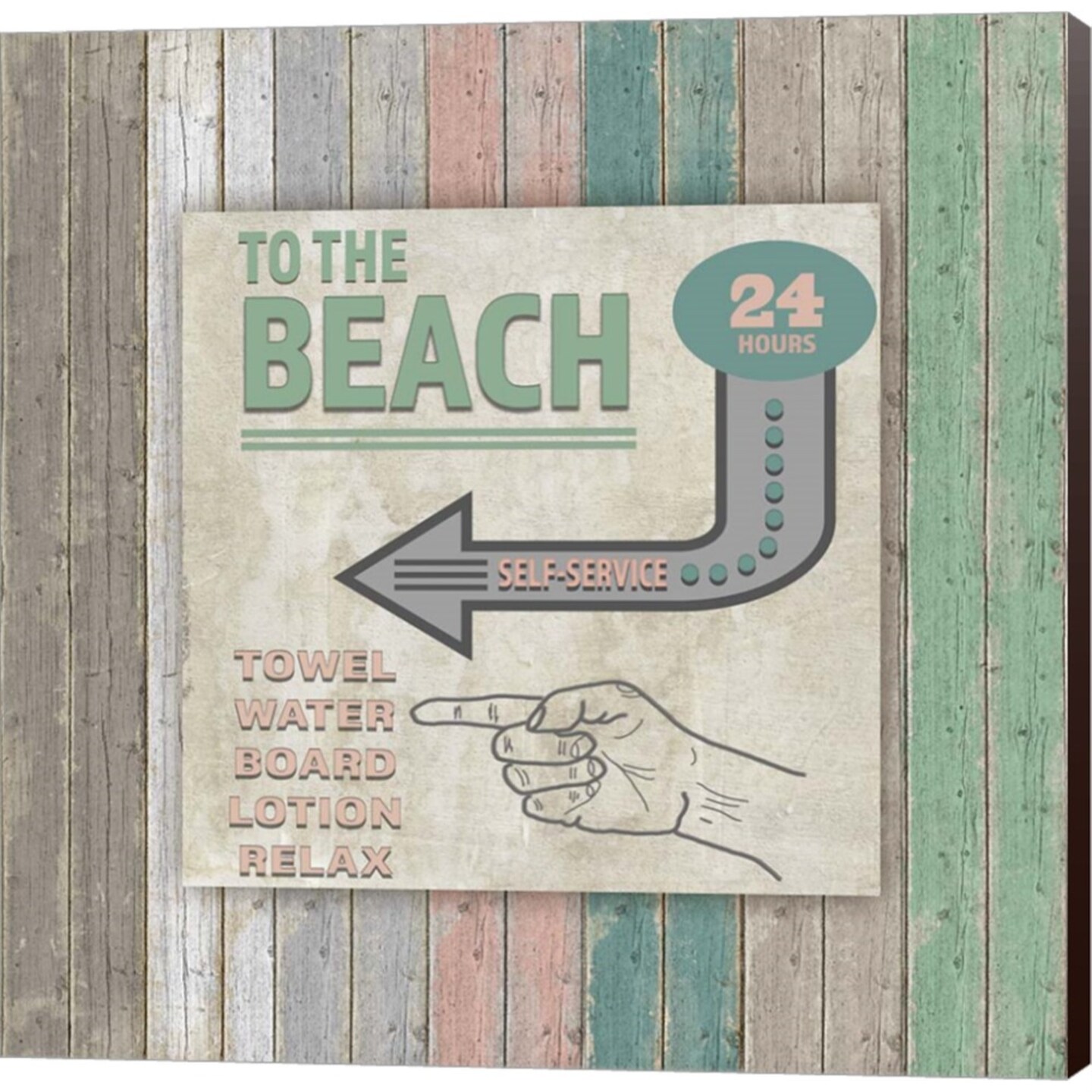 Sea Side BoHo Sign 3 by LightBoxJournal, Canvas Wall Art, 24W x 24H ...