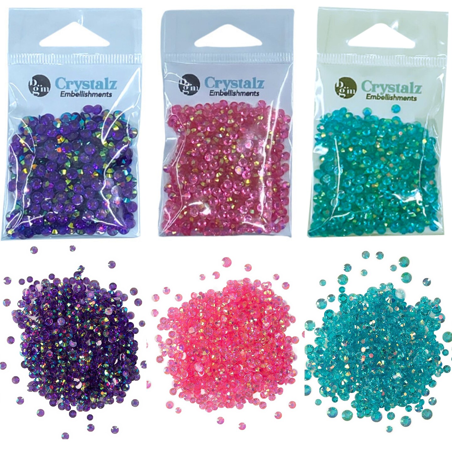 Buttons Galore Crystalz Bundle of Iridescent Gems - 1200 Pieces ...