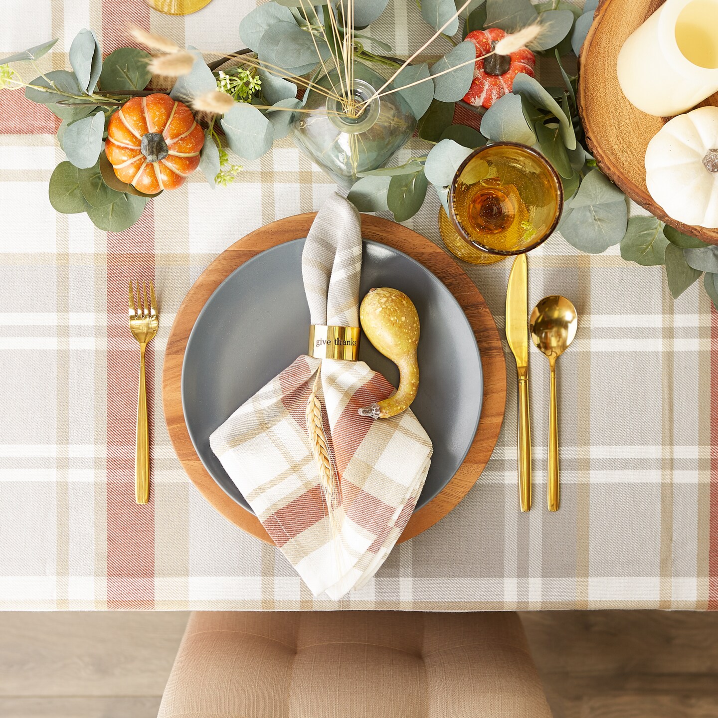 DII Thanksgiving Cozy Picnic, Plaid Tablecloth 60x84" | Michaels