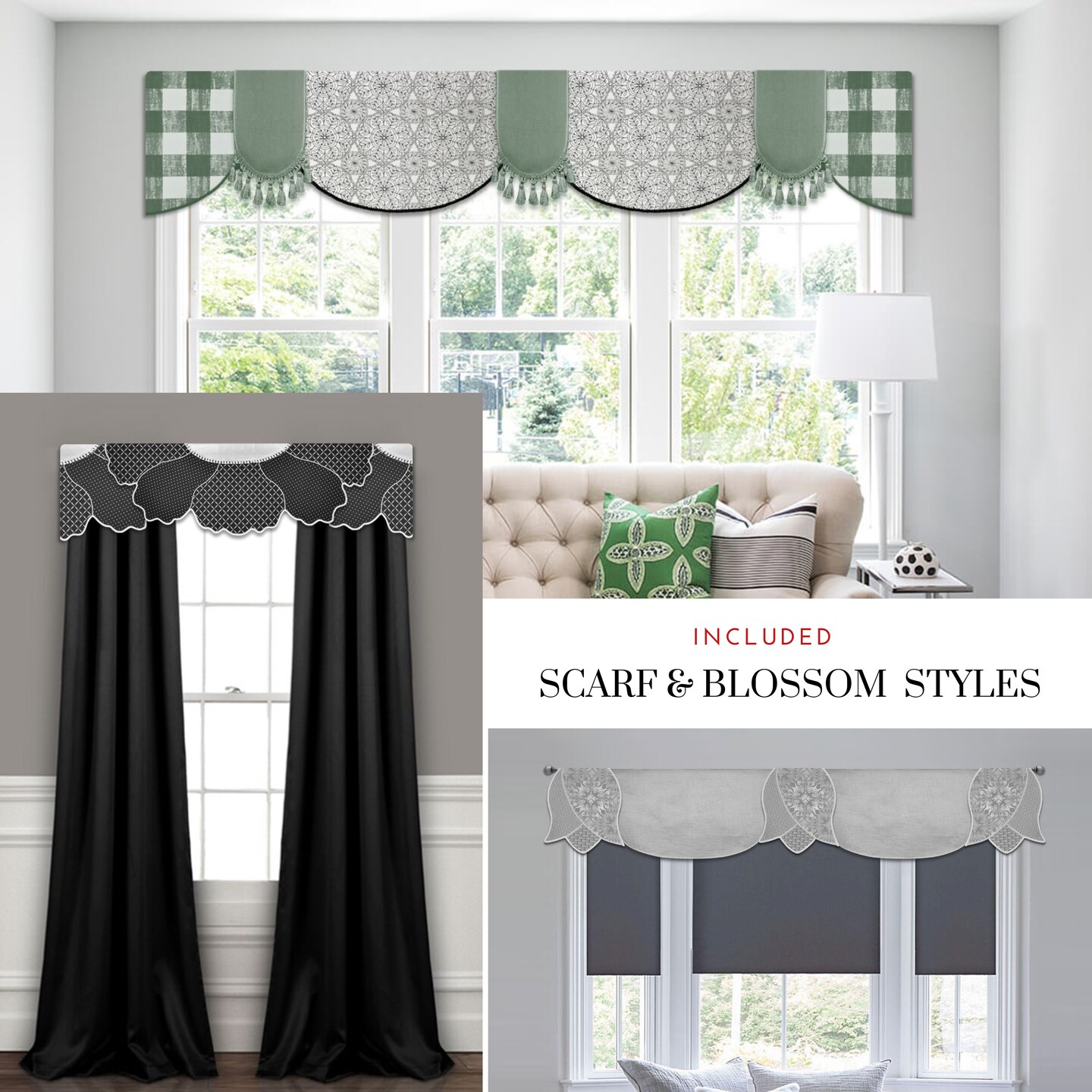 Deluxe, No-Sew Valance Kit, Multi-Style, Cornice, Lambrequin, Swag ...