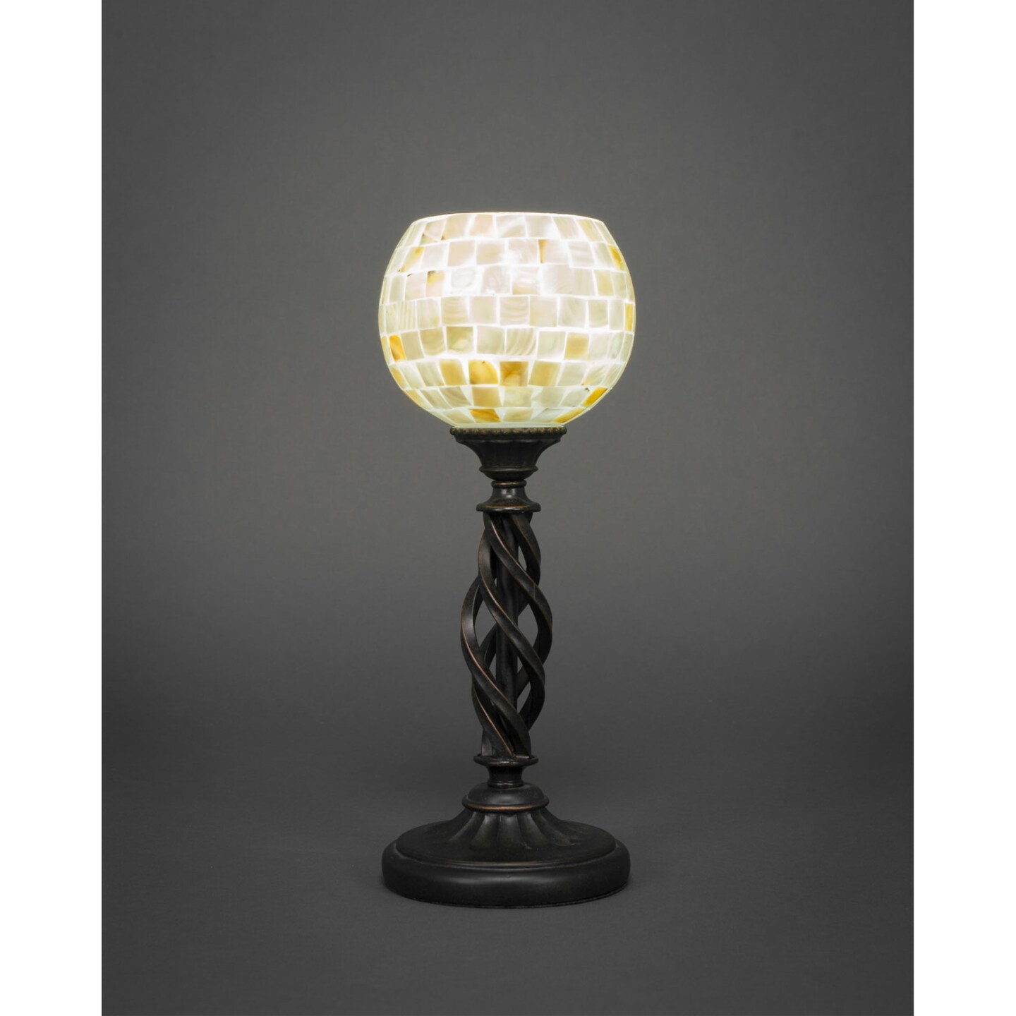 Elegant Mini Table Lamp Shown In Dark Granite Finish With 6" Mystic ...