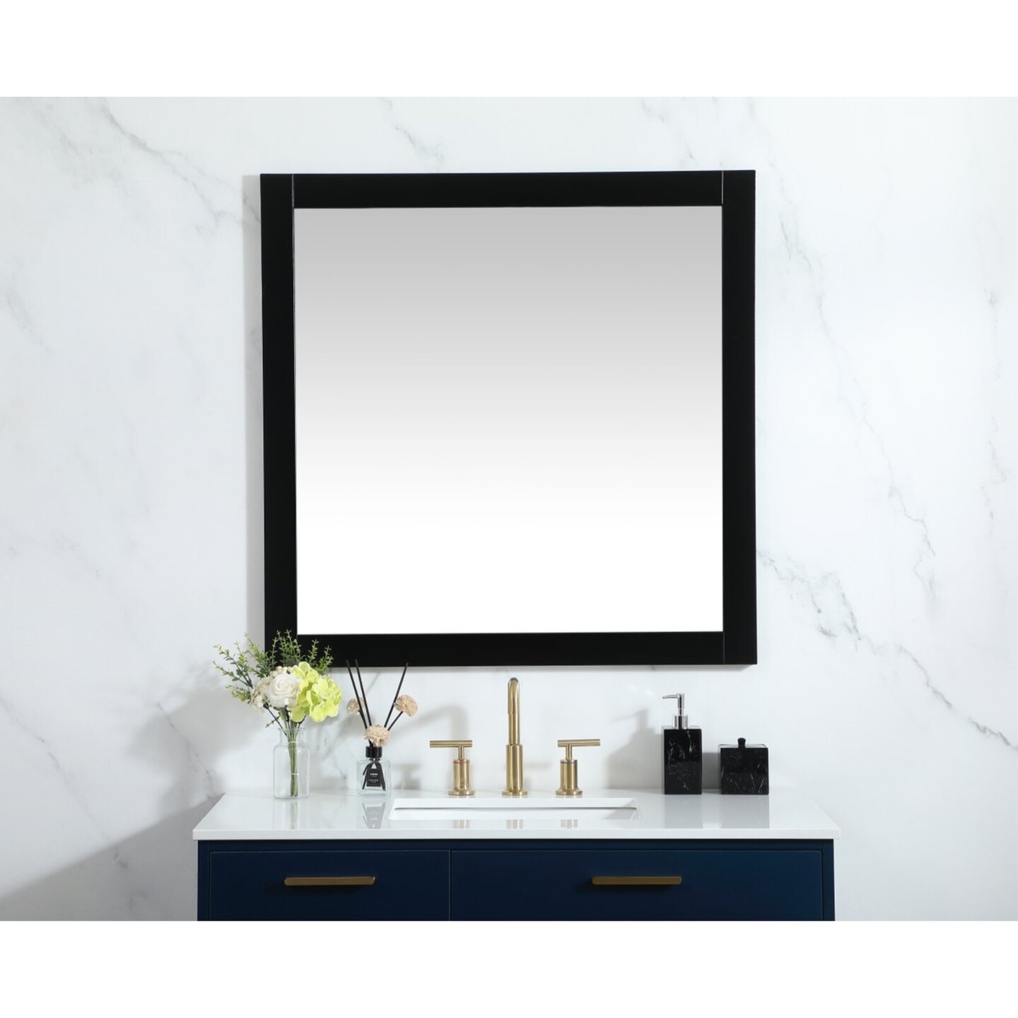 Aqua vanity mirror 36x36 inch in black | Mirrors | Michaels